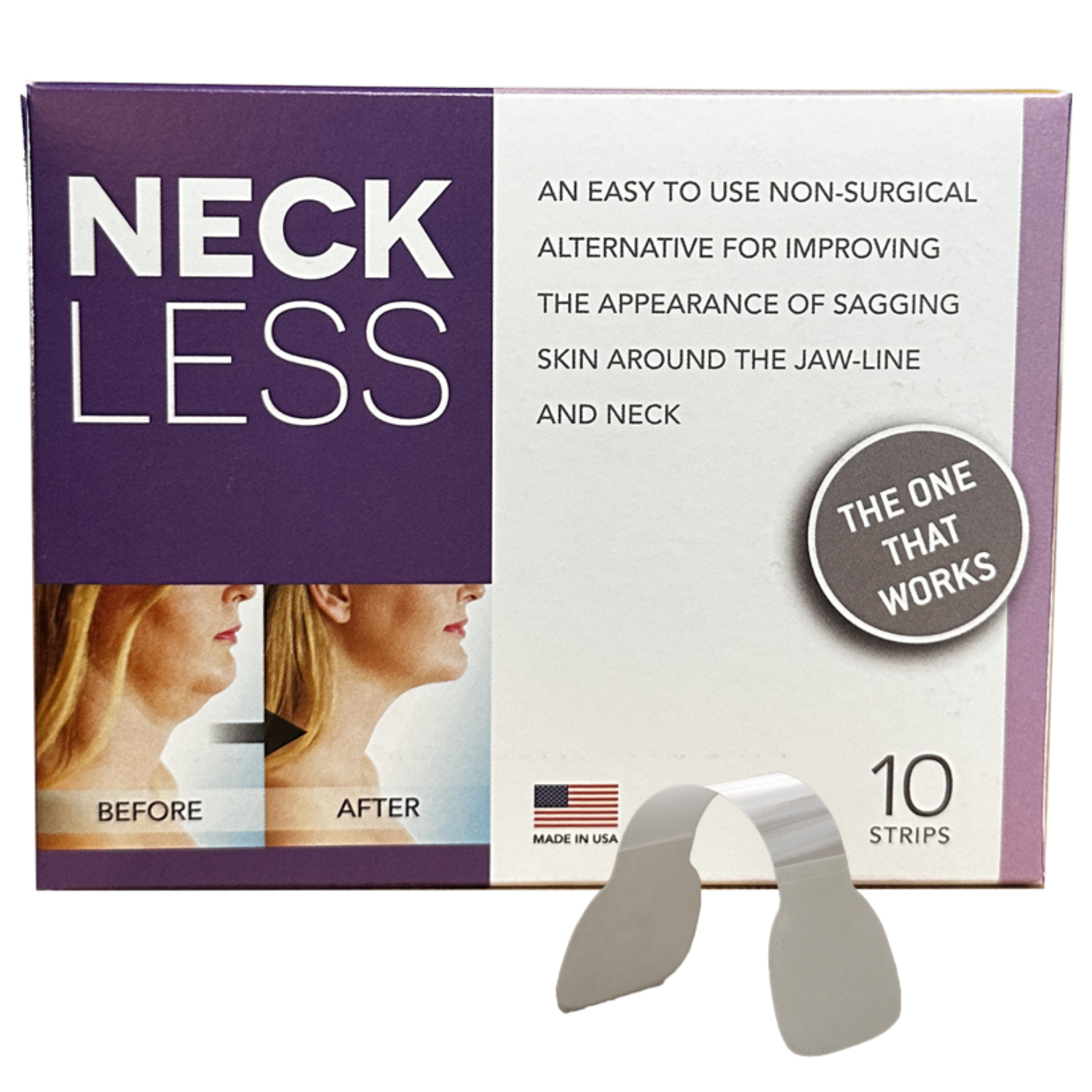 Neck Less Strips - Cosmetic Neck Lift Tape - 10 Pack Trial – Sagnomore